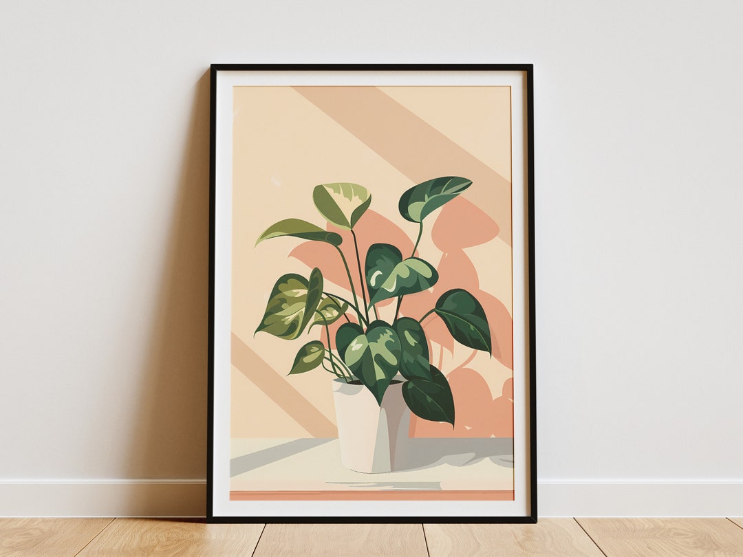 Minimalist Plant Poster Green Leaves Art Print Boho Wall Decor Home ...
