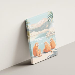 Snow Monkeys Hot Springs Poster Japanese Macaques Print Animals ...