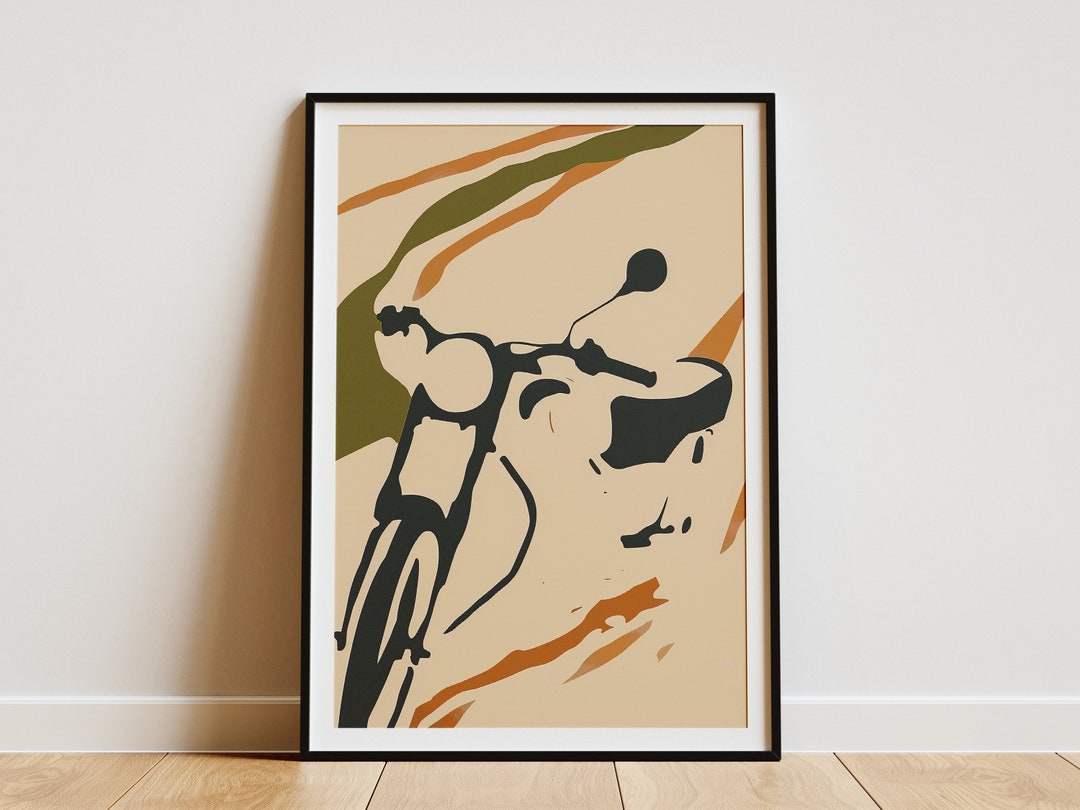 Minimalist Motorcycle Poster Mid Century Modern Art Abstract Motorcycle ...