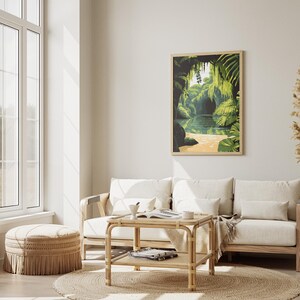 New Zealand Waitomo Caves Poster Lush Green Cave River Landscape ...
