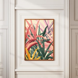 Tropical Leaf Poster Print Boho Wall Art Abstract Botanical ...