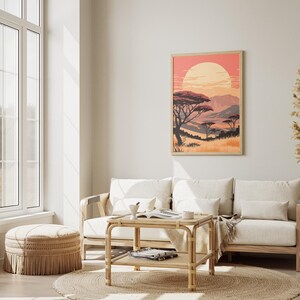 Kenya Great Rift Valley Sunset Landscape Poster Print African Safari ...