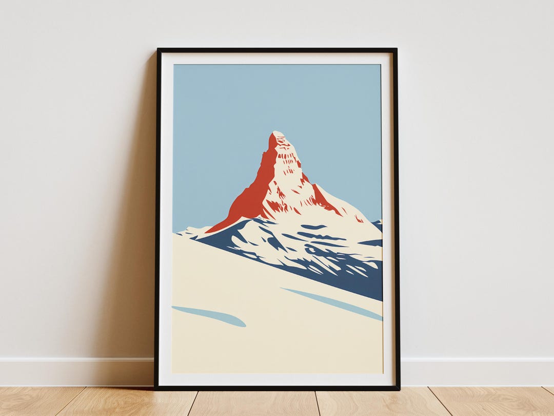 Matterhorn Mountain Winter View Poster Print Snowy Alpine Landscape ...