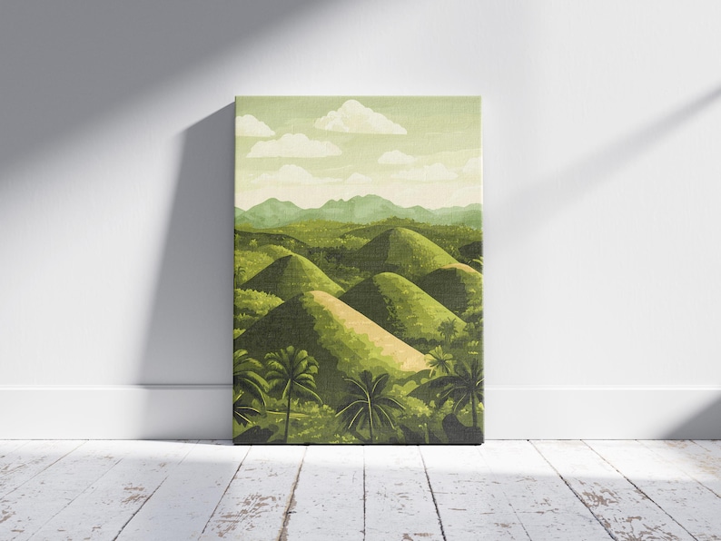 Chocolate Hills Philippines Poster Bohol Island Landscape Print Travel ...