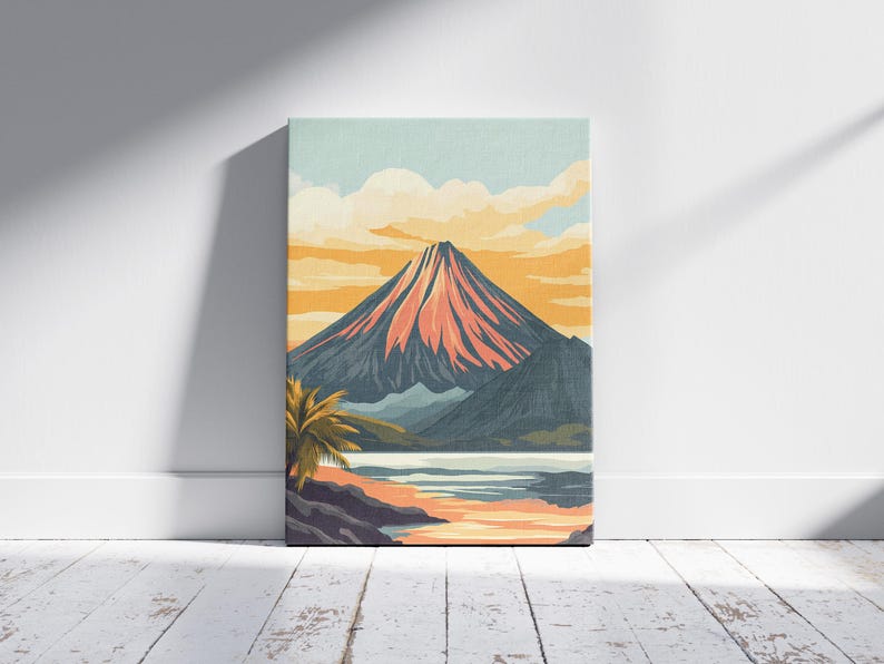 Mayon Volcano Philippines Poster Stunning Landscape Print Travel Poster ...