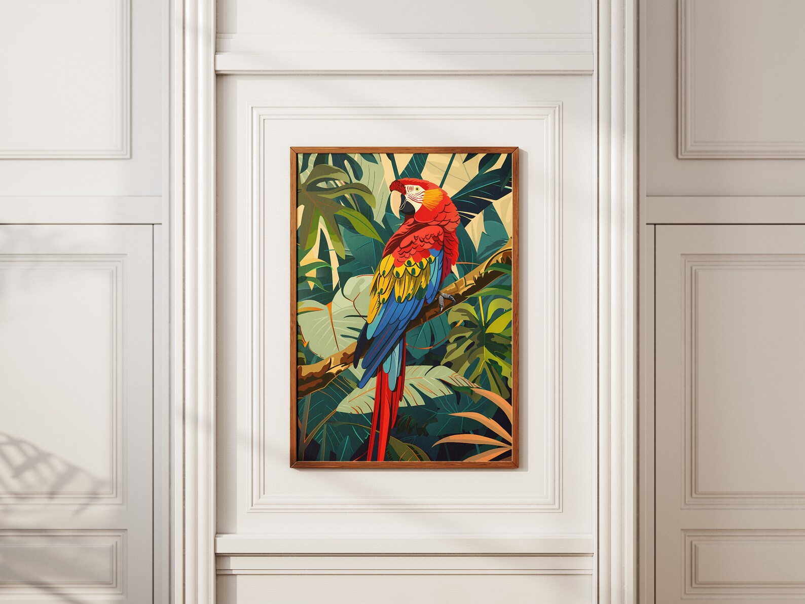Tropical Rainforest Parrot Poster Colorful Bird Art Print Jungle Animal ...