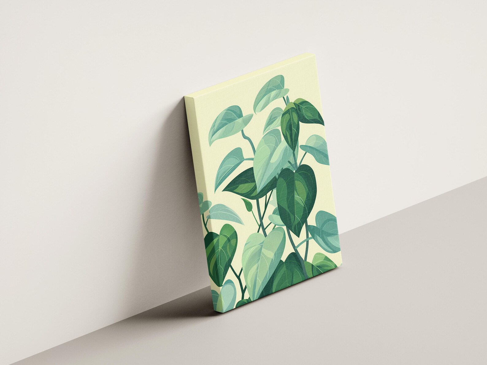 Minimalist Plant Poster Green Leaf Art Print Botanical Wall Decor Home ...