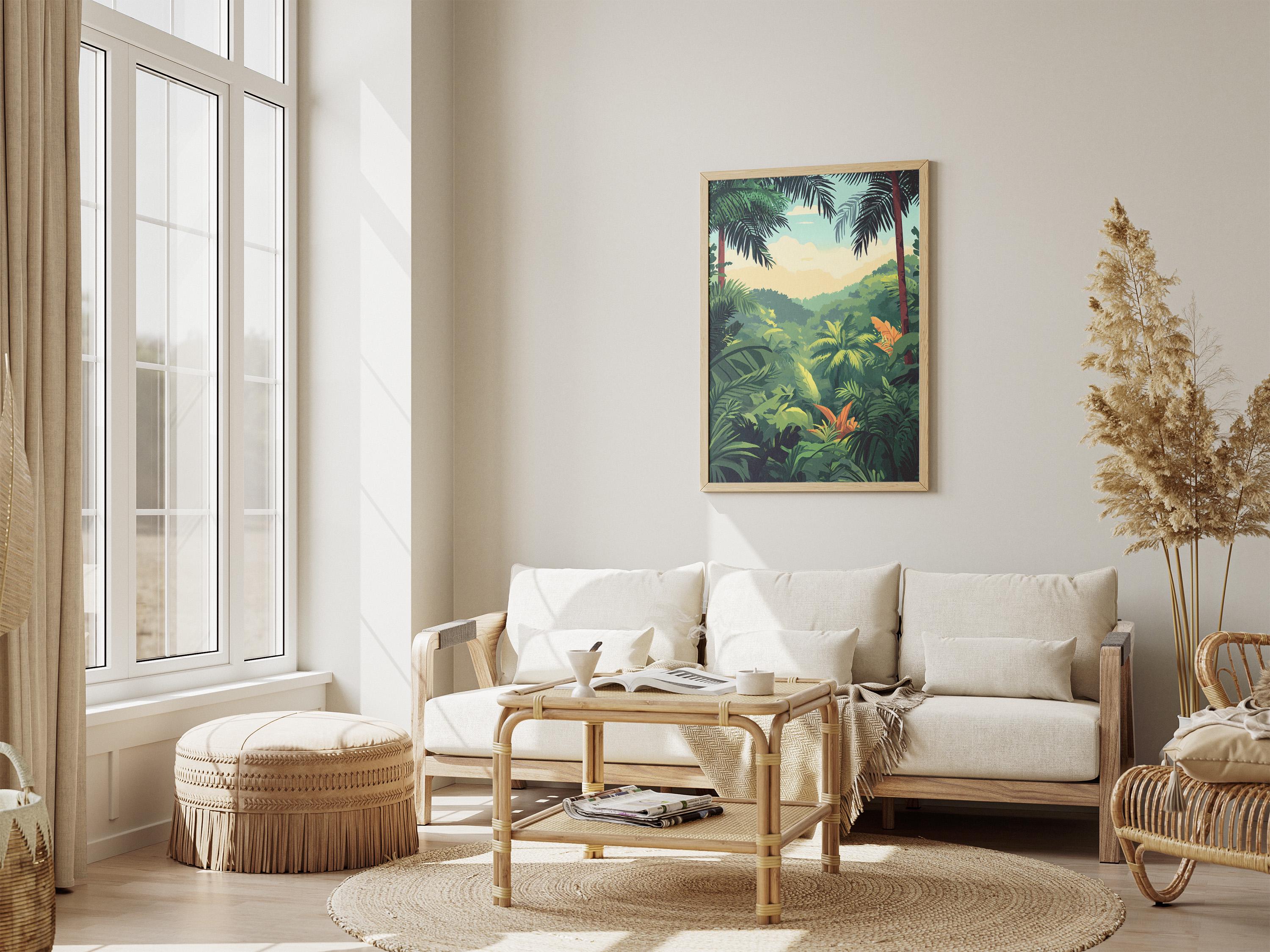 Lush Tropical Rainforest Poster Print Exotic Palm Trees and Jungle ...