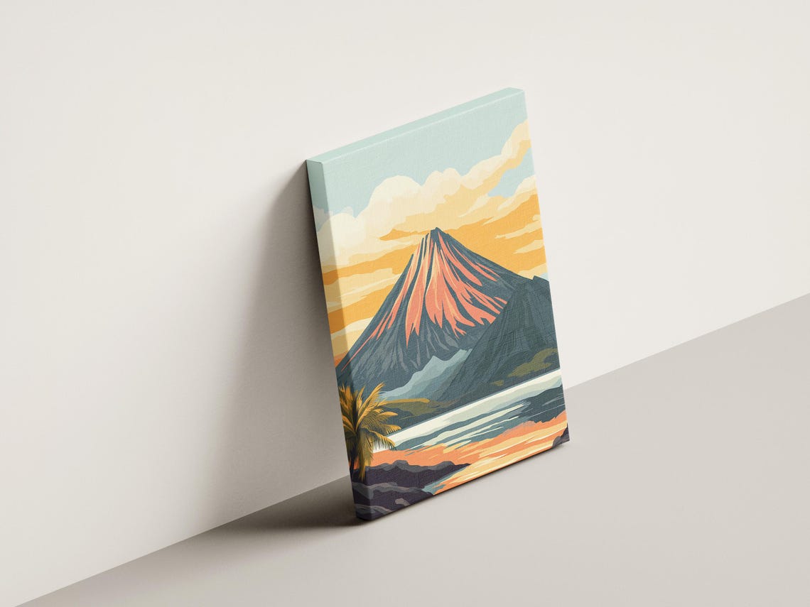 Mayon Volcano Philippines Poster Stunning Landscape Print Travel Poster ...
