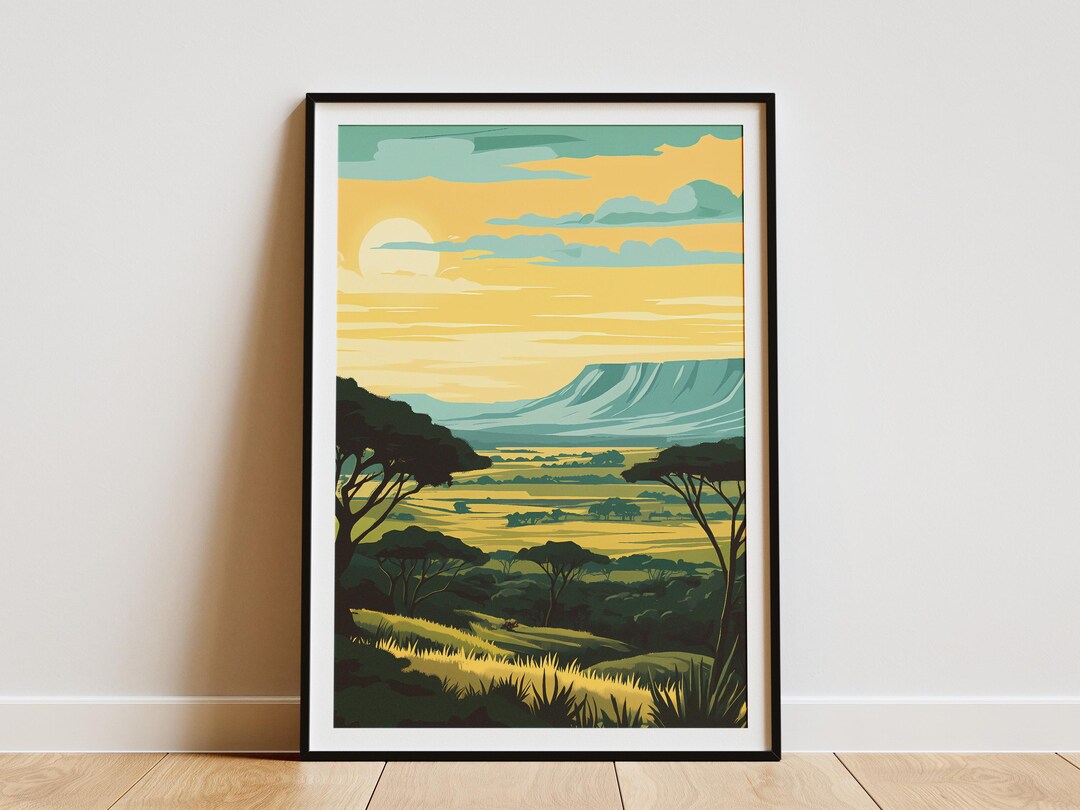 Kenya Great Rift Valley Poster Print African Safari Landscape Wall Art ...