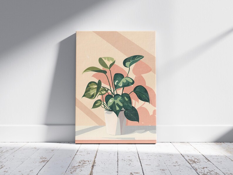 Minimalist Plant Poster Green Leaves Art Print Boho Wall Decor Home ...