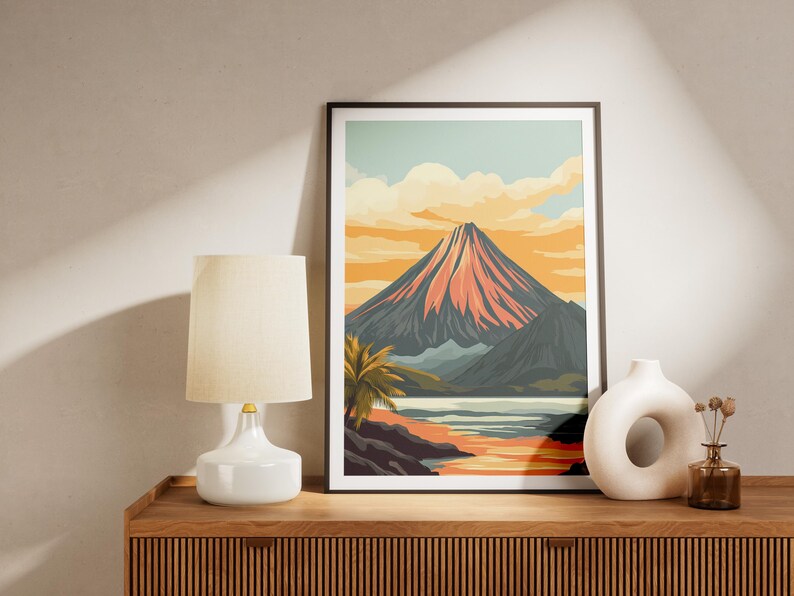 Mayon Volcano Philippines Poster Stunning Landscape Print Travel Poster ...