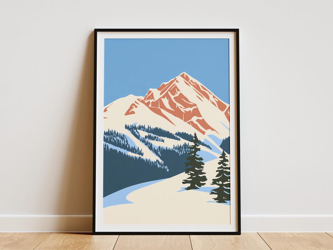 Pyrenees Snow Range Winter Landscape Print Snowy Mountain Scenery Art ...