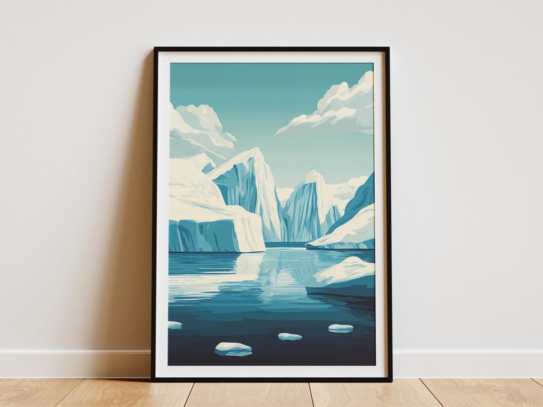 Ilulissat Icefjord Greenland Poster Denmark Scandinavian Minimalist ...