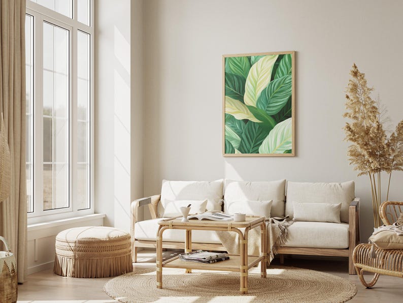 Calathea Leaf Art Print Tropical Wall Decor Botanical Poster Plant ...