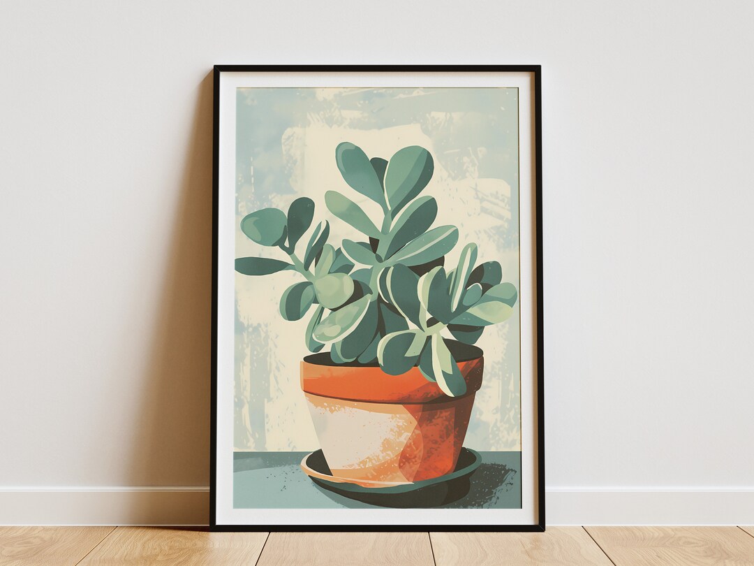 Succulent Plant Poster Minimalist Plant Art Boho Wall Art Green Plant ...