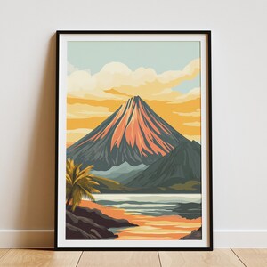 Mayon Volcano Philippines Poster Stunning Landscape Print Travel Poster ...