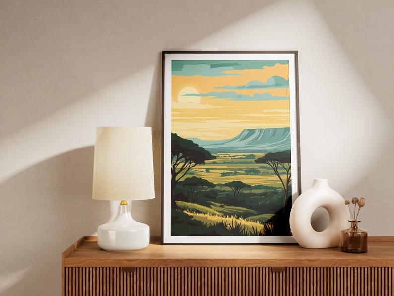 Kenya Great Rift Valley Poster Print African Safari Landscape Wall Art ...