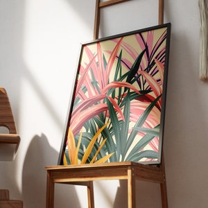 Tropical Leaf Poster Print Boho Wall Art Abstract Botanical ...