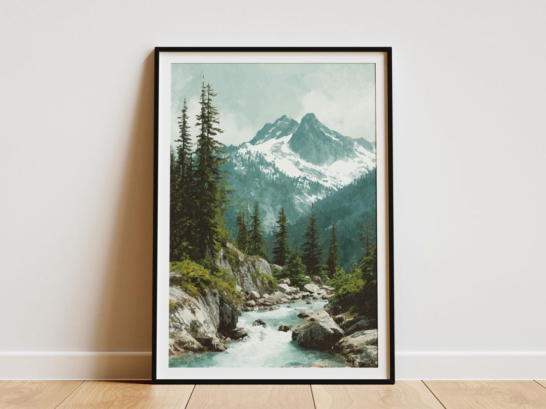 North Cascades National Park Poster Washington State Art Print Vintage ...