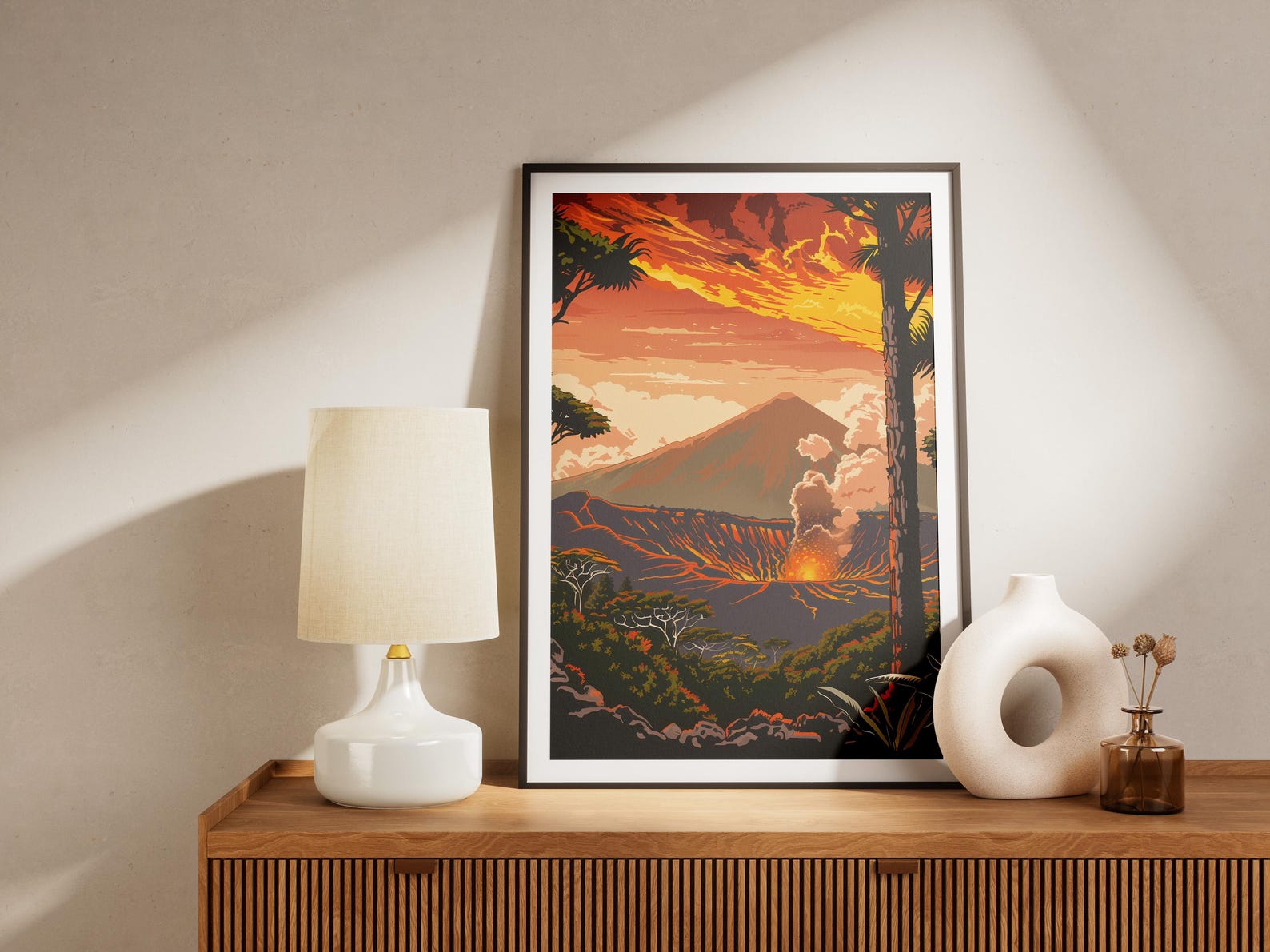 Hawaii Volcanoes National Park Poster Vintage Travel Poster Landscape ...