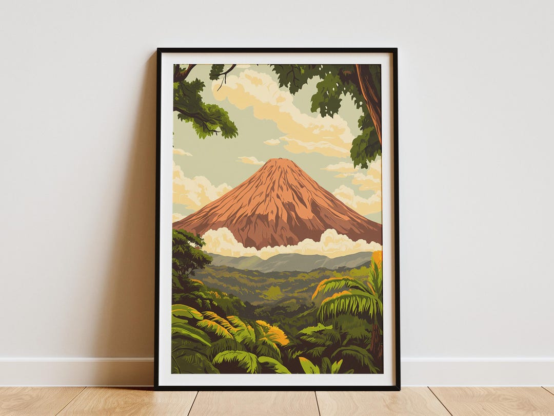 Costa Rica Arenal Volcano National Park Poster Print Tropical Landscape ...