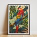 Tropical Rainforest Parrot Poster Colorful Bird Art Print Jungle Animal ...