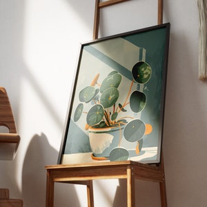 Minimalist Plant Poster Modern Home Decor Green Plant Illustration ...