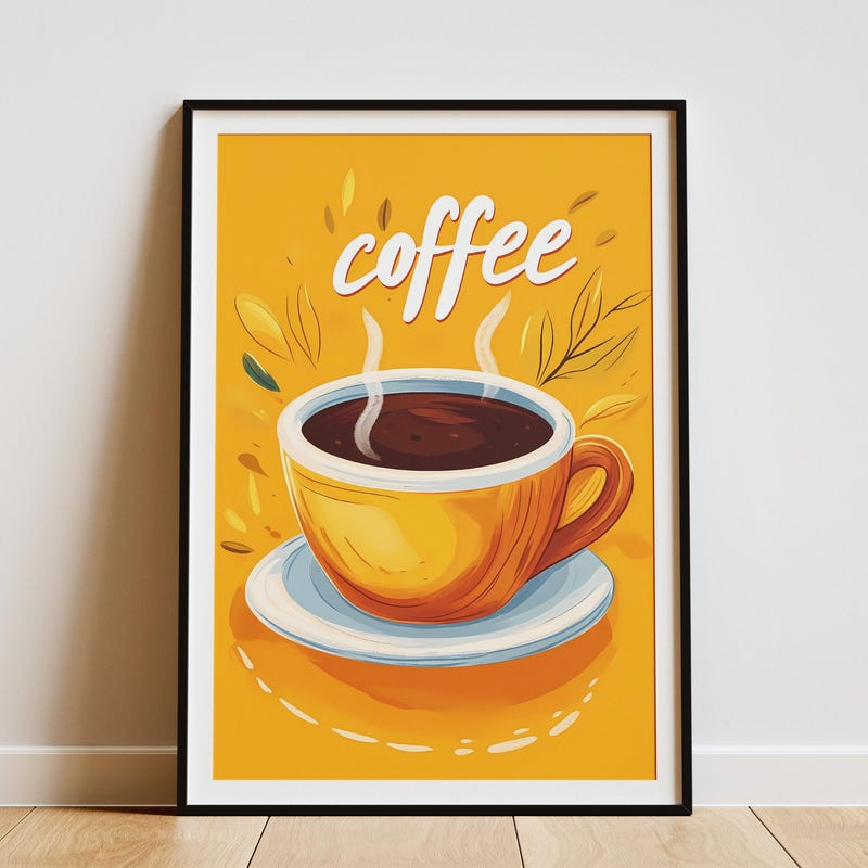 Midcentury Coffee Poster - Etsy