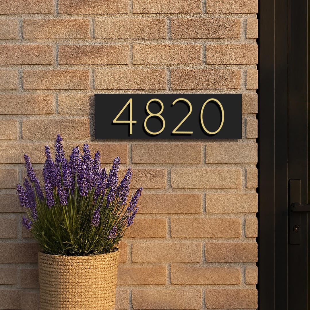 Gold House Number | Gold Number Address Sign in Vertical and Horizontal ...