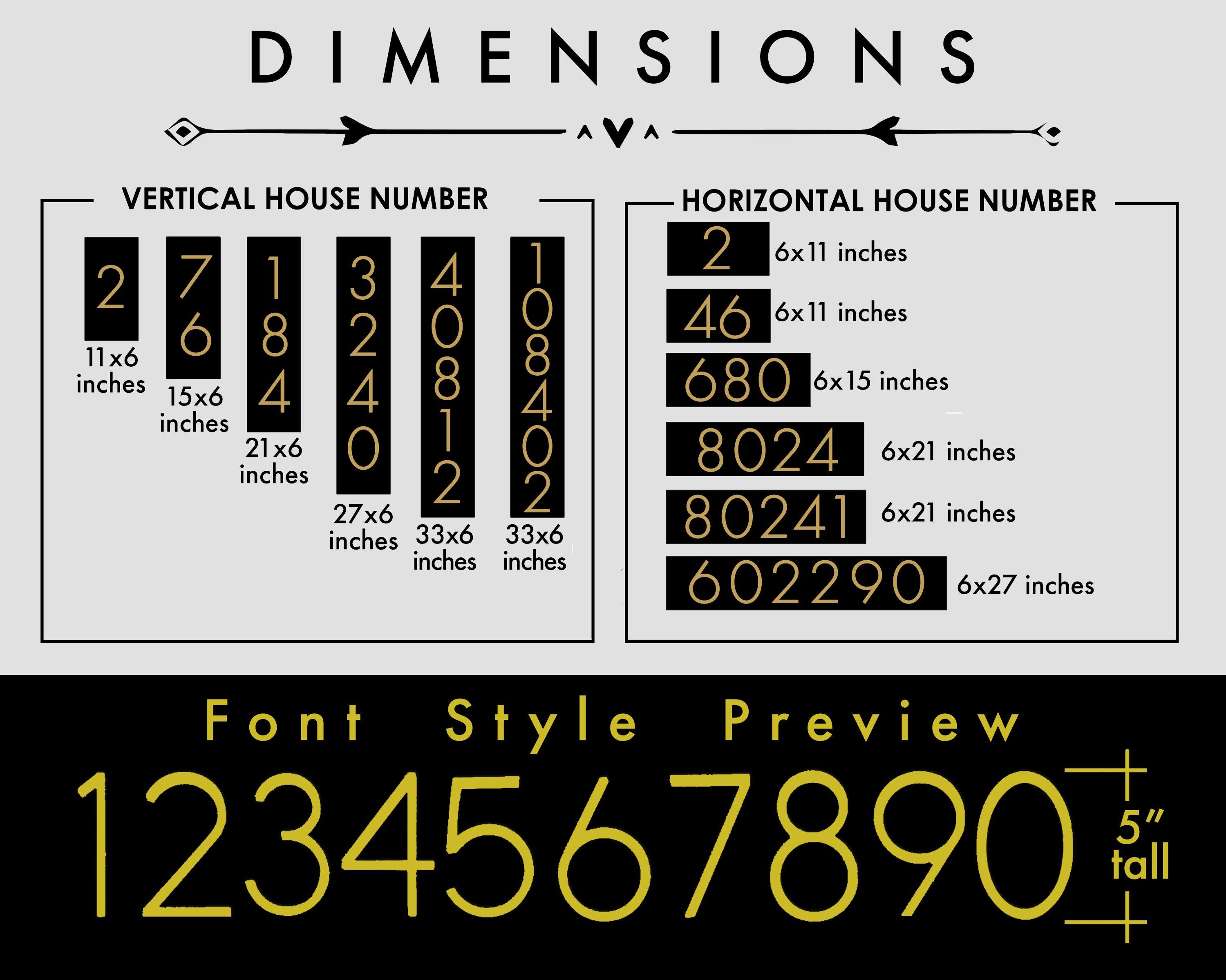 Gold House Number | Gold Number Address Sign in Vertical and Horizontal ...