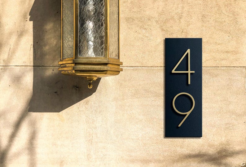 Gold House Number | Gold Number Address Sign in Vertical and Horizontal ...