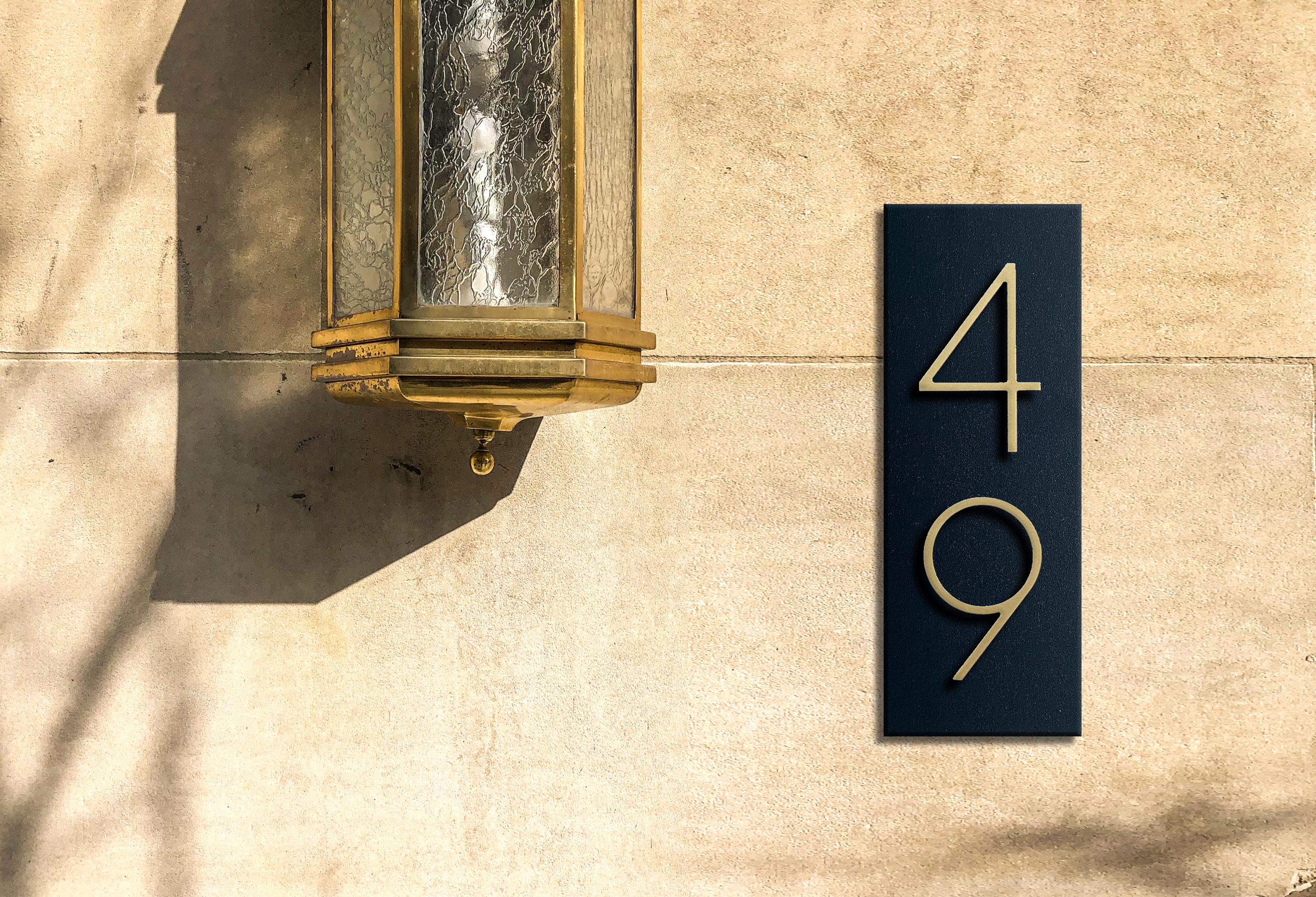 Gold House Number | Gold Number Address Sign in Vertical and Horizontal ...