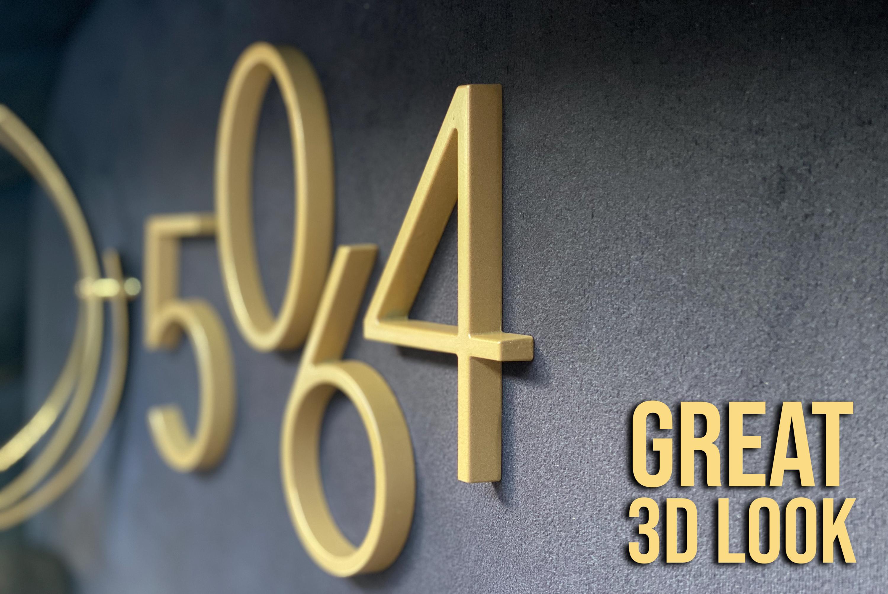 Gold House Number | Gold Number Address Sign in Vertical and Horizontal ...