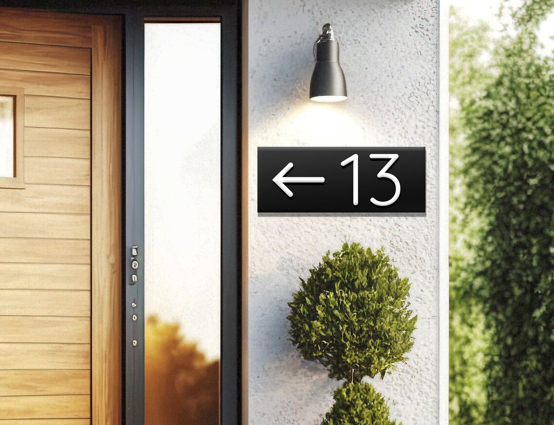 House Numbers Arrow Address Sign | House Number With Arrow ...