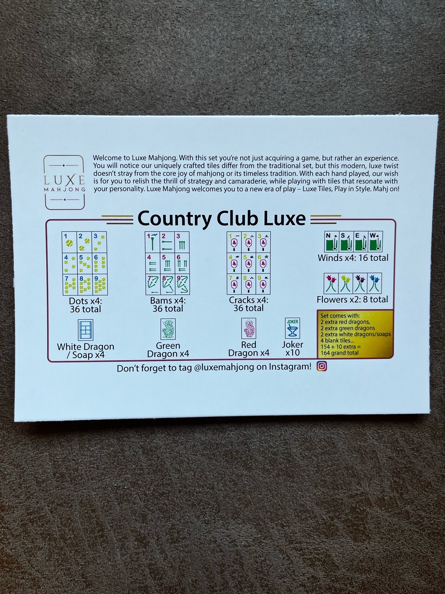 Country Club Mahjong Set - Luxe Mahjong - Etsy