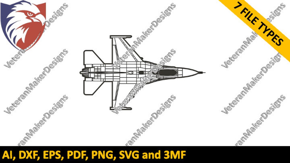 F-16 Fighting Falcon - Blueprint Silhouettes - Etsy