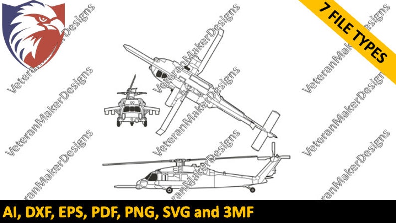 MH-60 - Blueprint Silhouettes - Etsy