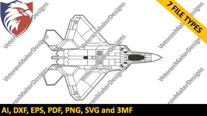 F-22 - Blueprint Silhouettes - Etsy
