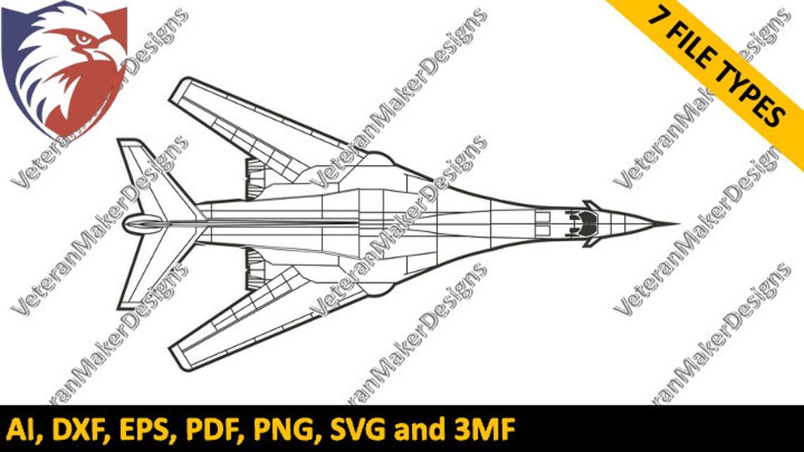 B-1B - Blueprint Silhouettes - Etsy