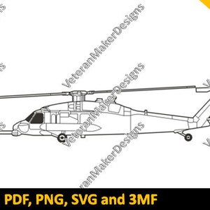 MH-60 - Blueprint Silhouettes - Etsy