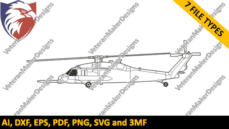 MH-60 - Blueprint Silhouettes - Etsy