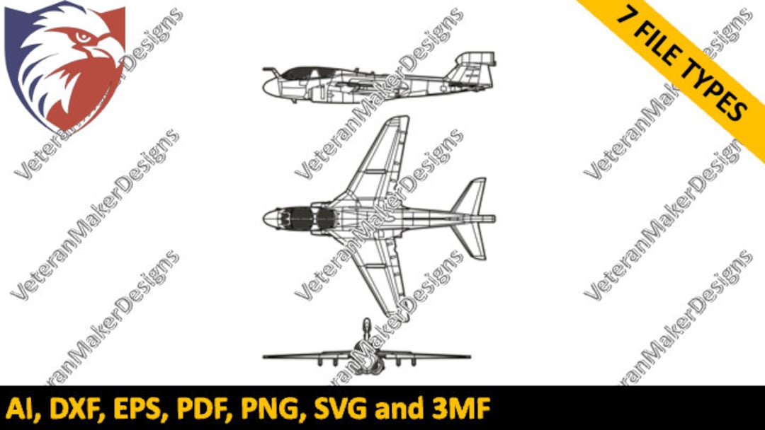 EA-6B - Prowler - Blueprint Silhouettes - Etsy