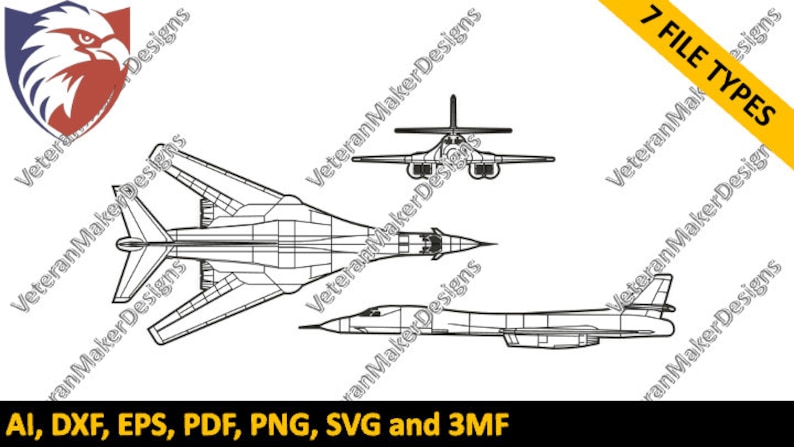 B-1B - Blueprint Silhouettes - Etsy