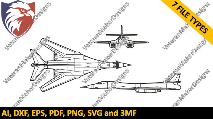 B-1B - Blueprint Silhouettes - Etsy