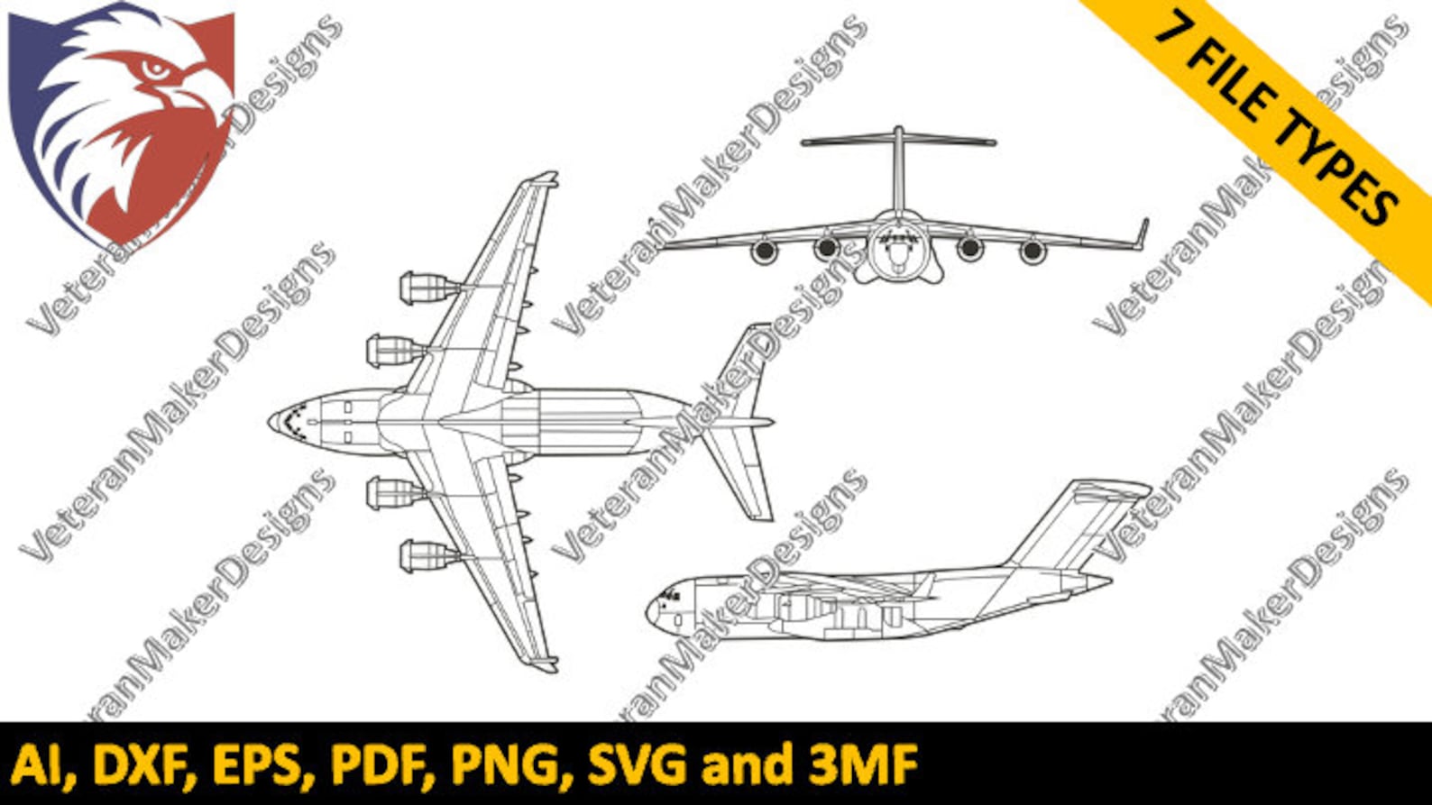 C-17 Globemaster - Blueprint Silhouettes - Etsy