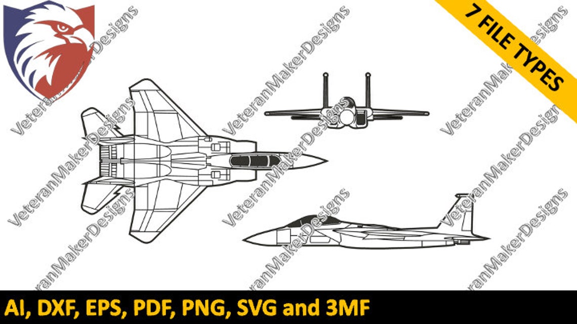 F-15E Strike Eagle - Blueprint Silhouettes - Etsy