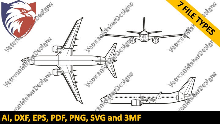 Boeing 737 Max - Blueprint Silhouettes - Etsy