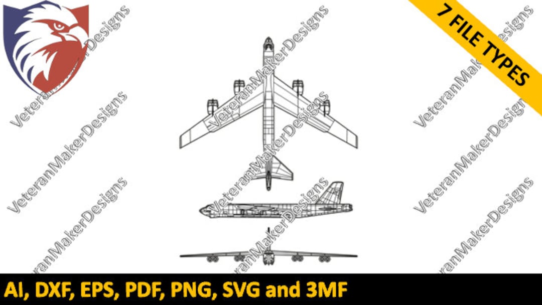 B-52 Stratofortress - Blueprint Silhouettes - Etsy