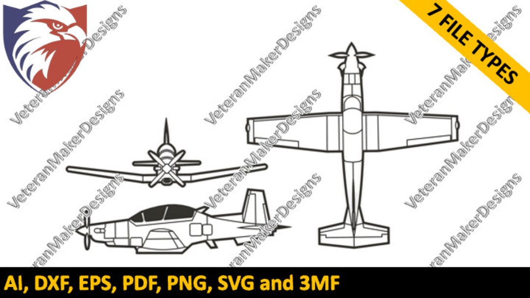 T-6 Texan - Blueprint Silhouettes - Etsy
